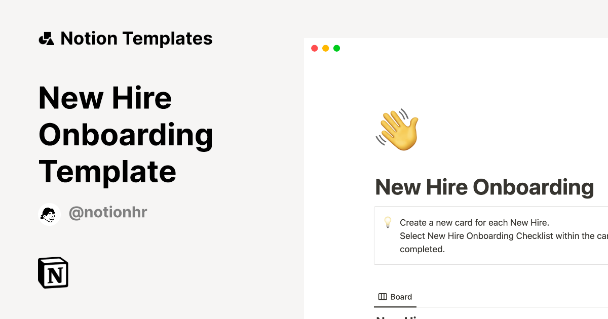 New Hire Onboarding Template Template | Notion Marketplace