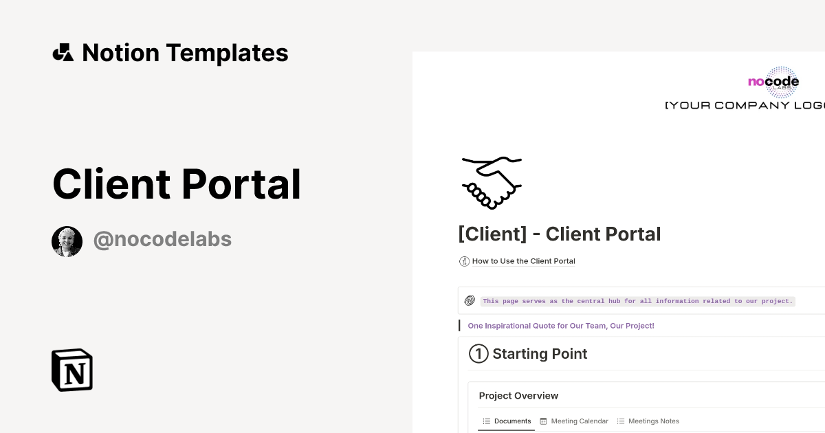 Client Portal Template by Ana Julia | Helping improve businesses ...