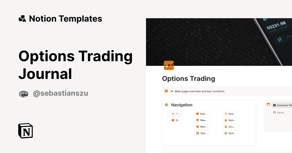 Options Trading Journal Template by Sebastian | Notion Marketplace