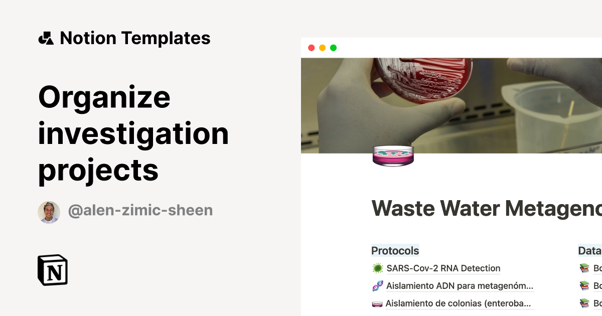 Organize investigation projects Template | Notion Marketplace