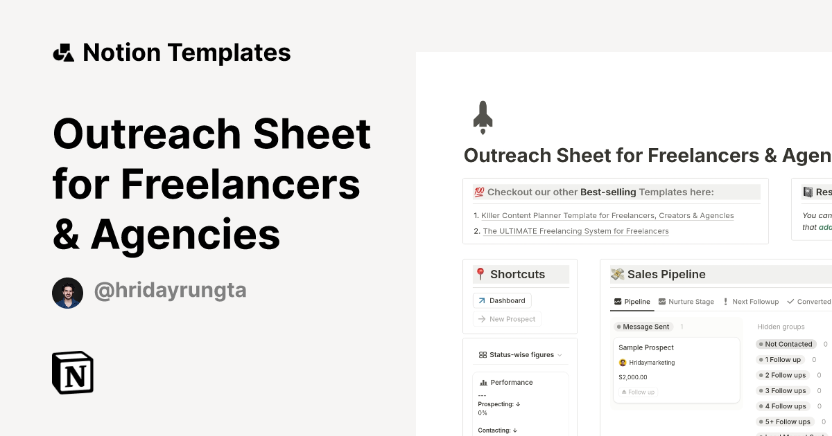 Outreach Sheet for Freelancers & Agencies Template by Hriday Rungta ...