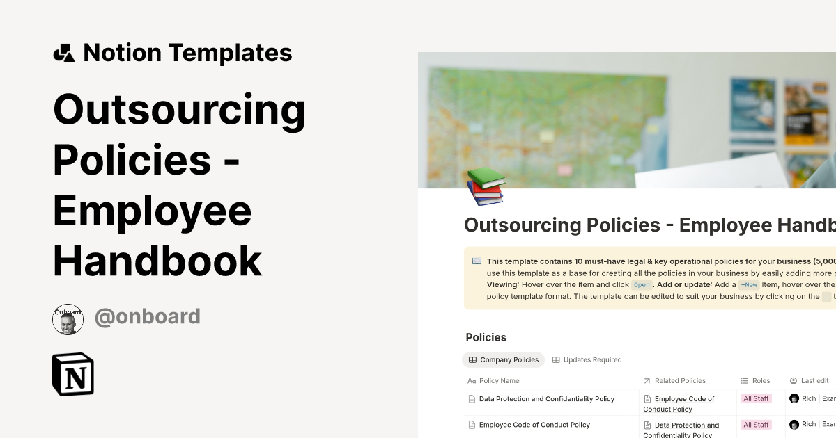Outsourcing Policies - Employee Handbook Template by Onboarding ...