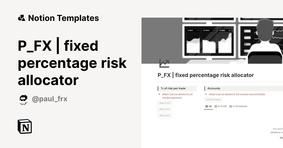 P_FX | fixed percentage risk allocator Template | Notion Marketplace