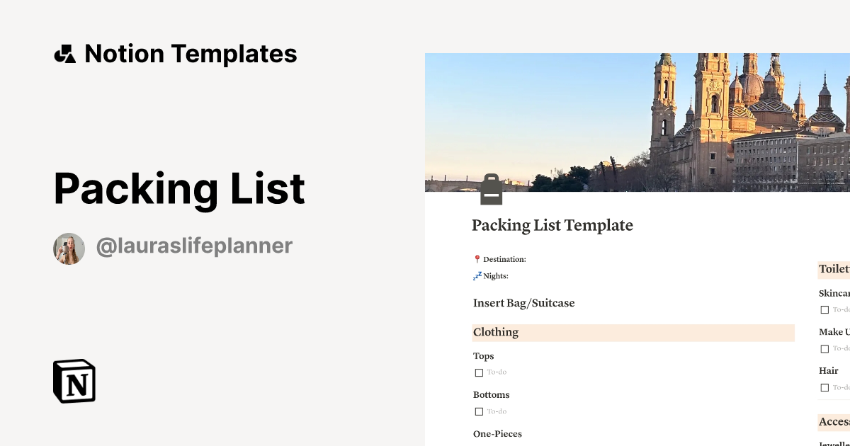 Packing List Template | Notion Marketplace