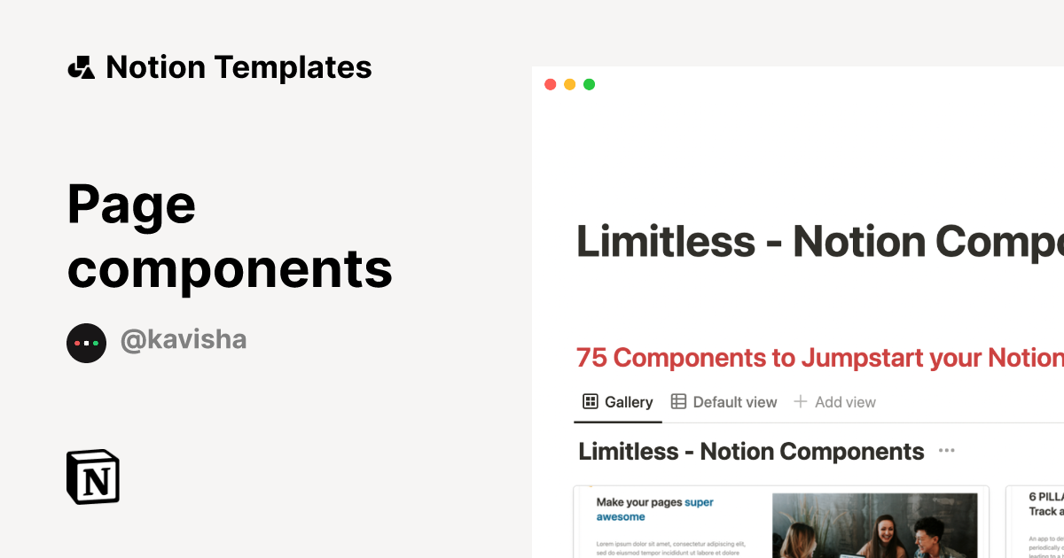 Page components Template by Kavisha | Notion Marketplace