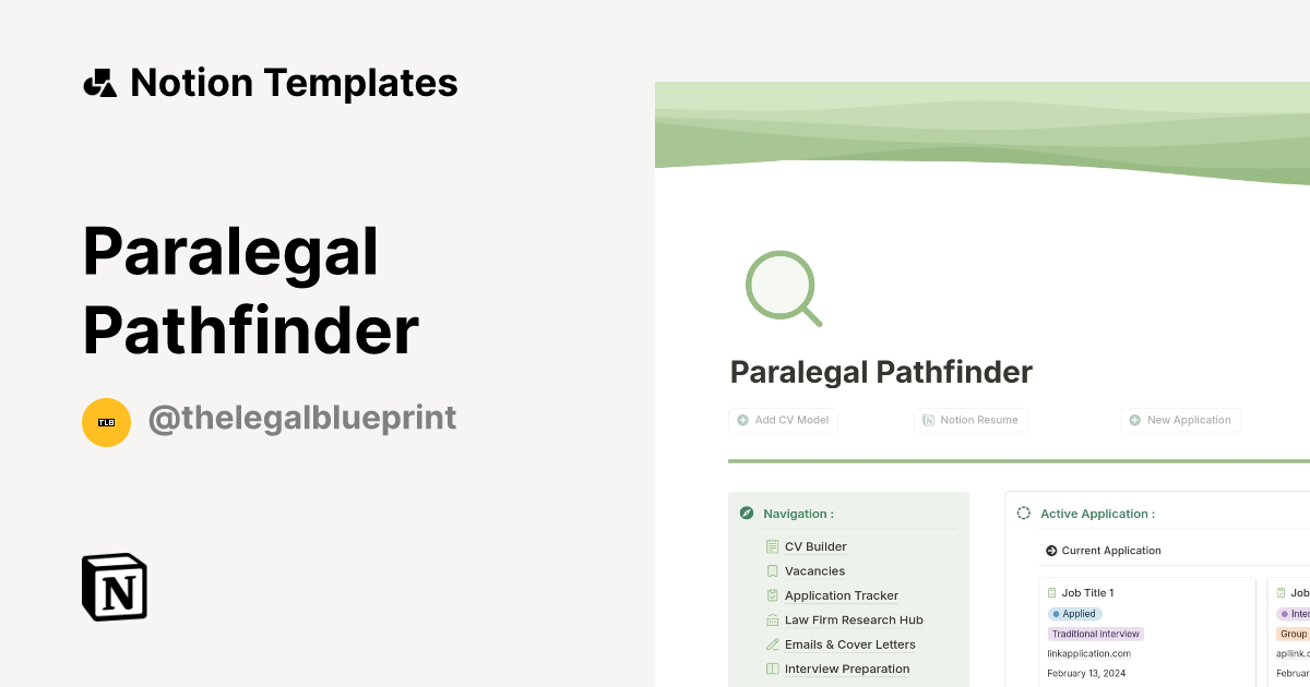 Paralegal Pathfinder Template | Notion Marketplace