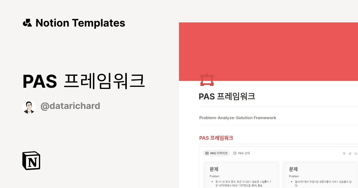 PAS 프레임워크 Template | Notion Marketplace