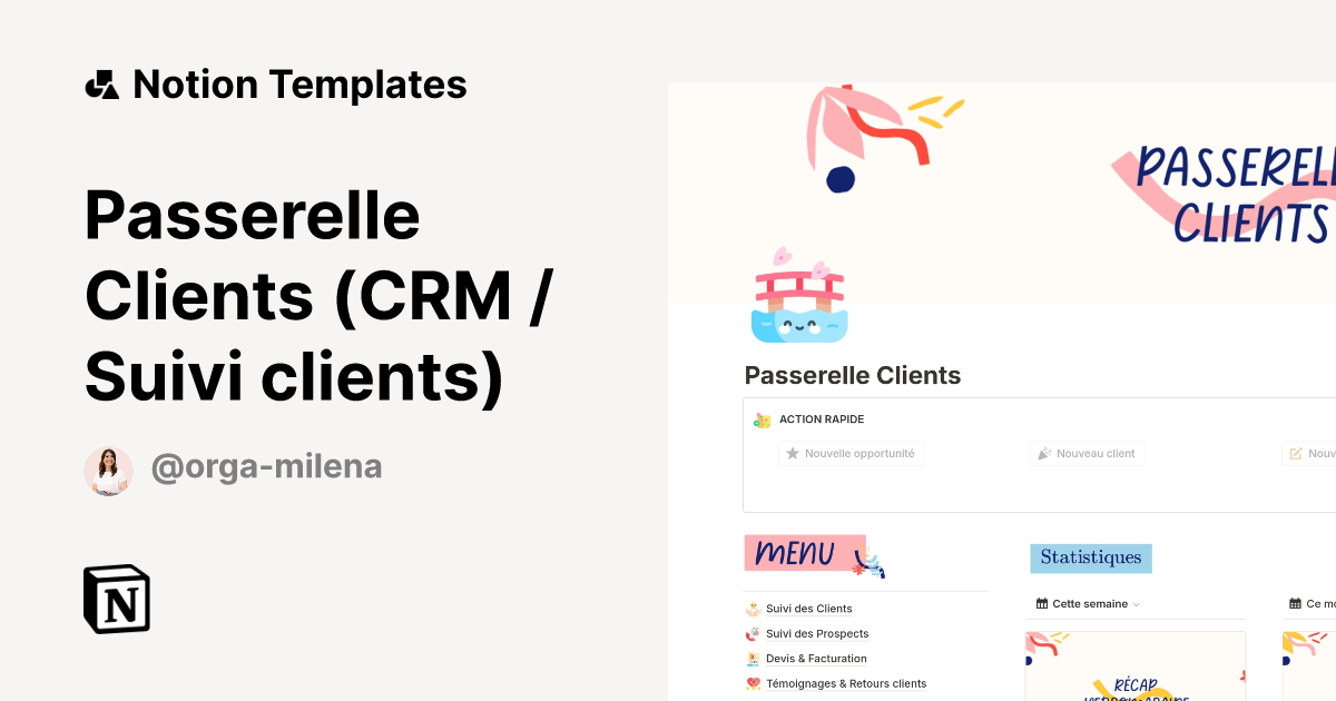 Passerelle Clients (CRM / Suivi clients) Template by Miléna Gandroz - L ...