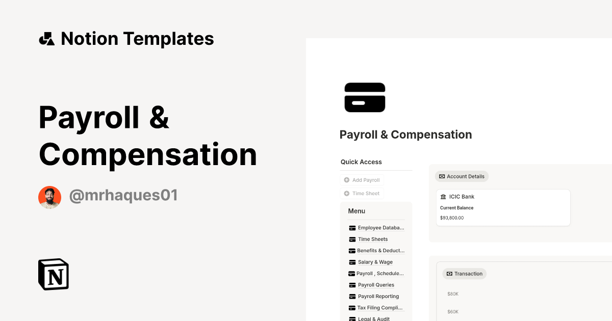 Payroll & Compensation Template by Mr. Haque | Notion Marketplace