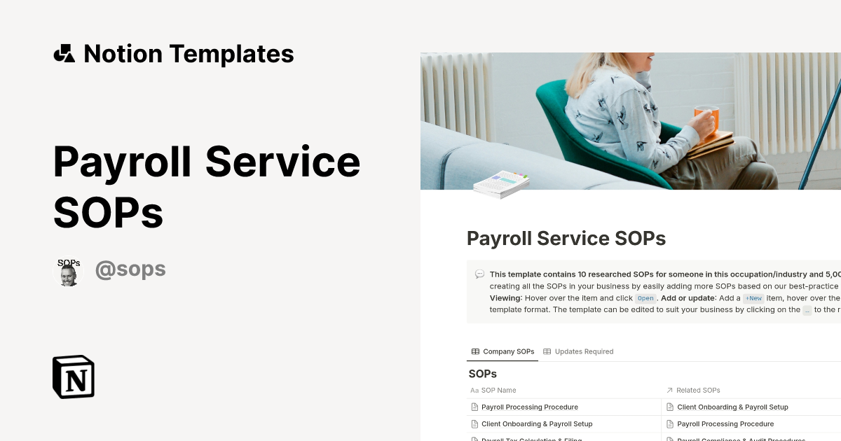 Payroll Service SOPs Template by SOPs | Notion Marketplace