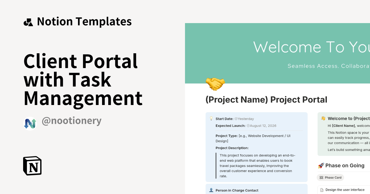 Client Portal with Task Management Template | Notion Marketplace