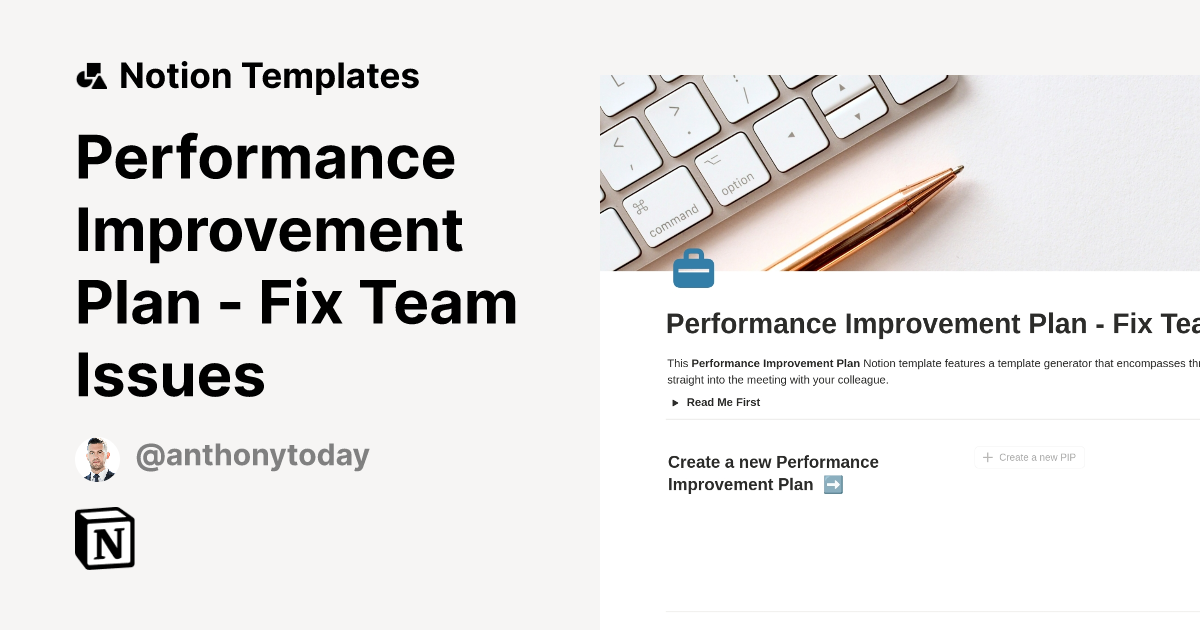 Performance Improvement Plan - Fix Team Issues Template | Notion ...