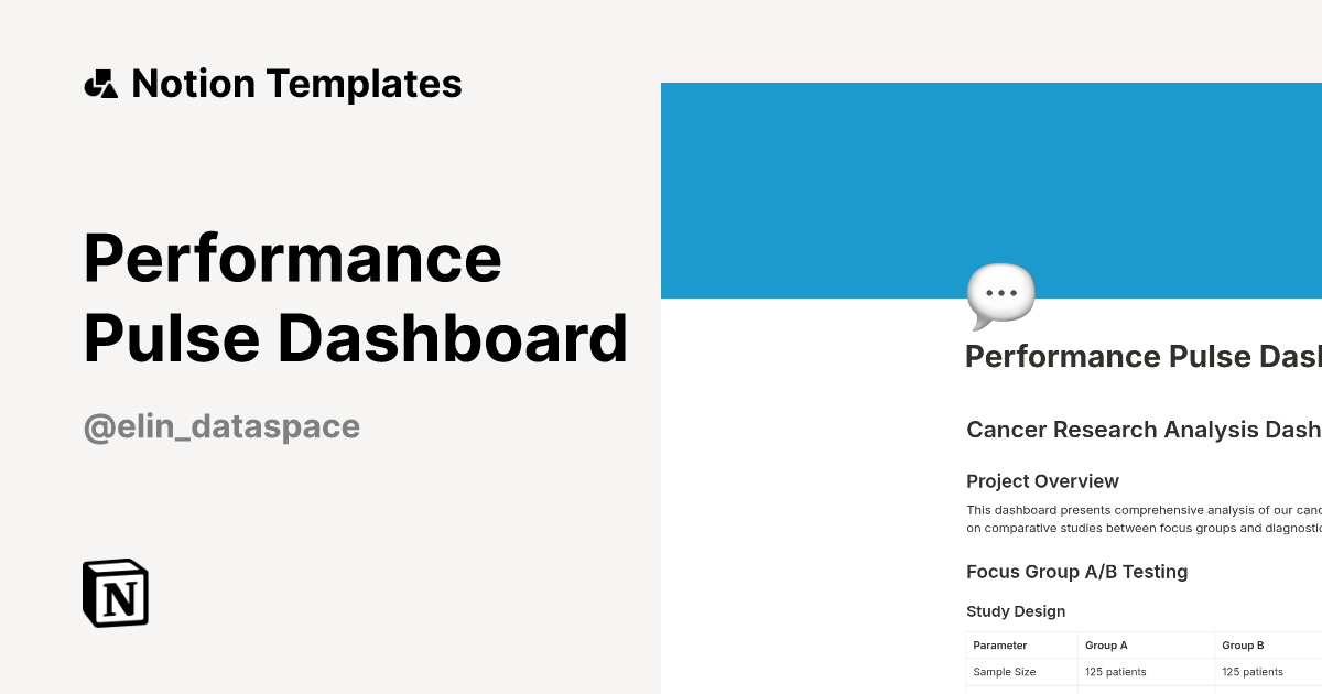 Performance Pulse Dashboard Template by elin_dataspace | Notion Marketplace