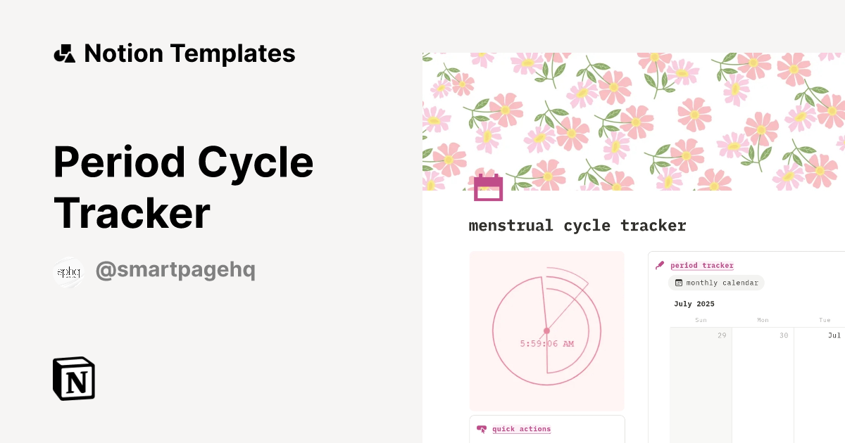 Period Cycle Tracker Template | Notion Marketplace