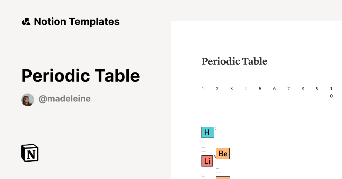 Periodic Table Template | Notion Marketplace