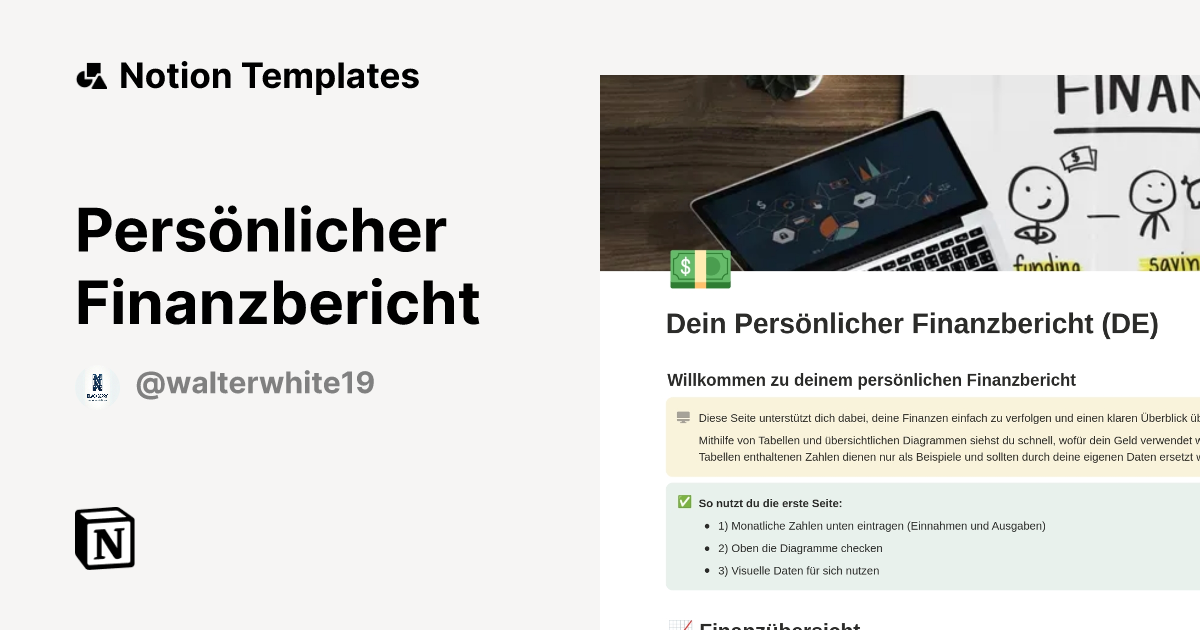 Persönlicher Finanzbericht Template | Notion Marketplace