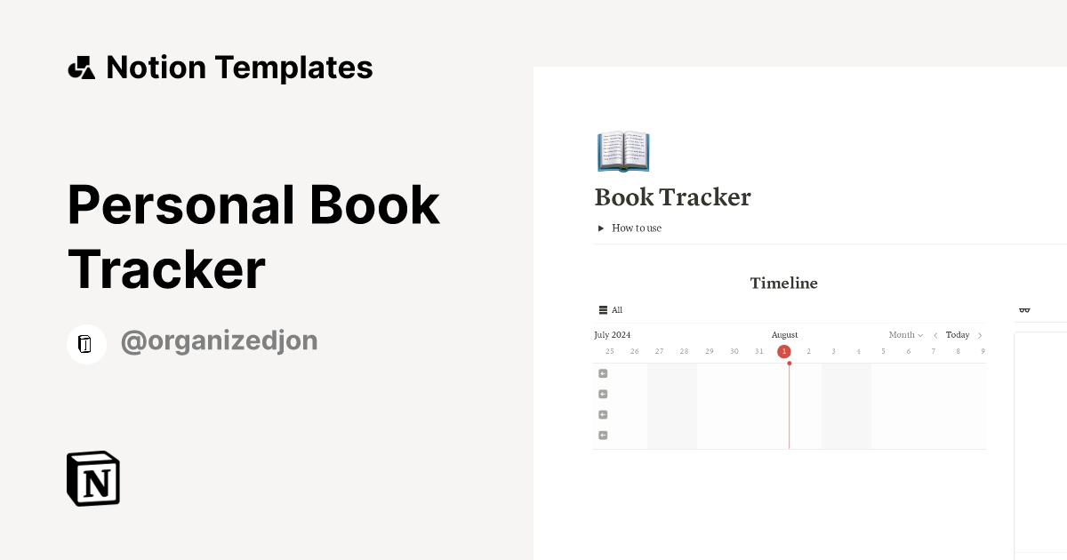 Personal Book Tracker Template | Notion Marketplace