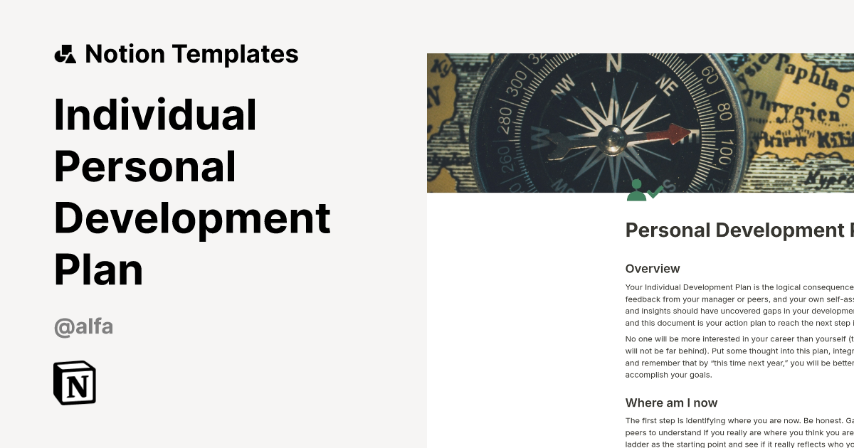 Individual Personal Development Plan Template | Notion Marketplace