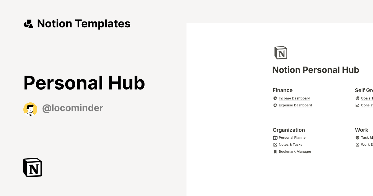 Personal Hub Template | Notion Marketplace