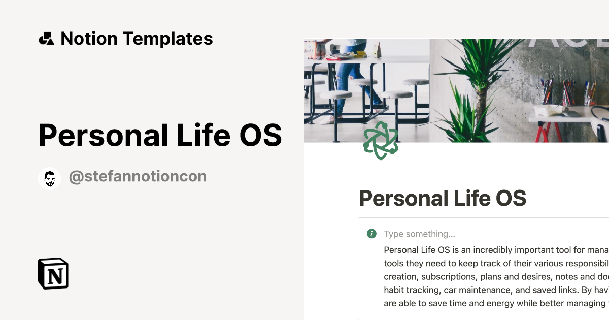 Personal Life OS Template by StefanNotionCon | Notion Marketplace