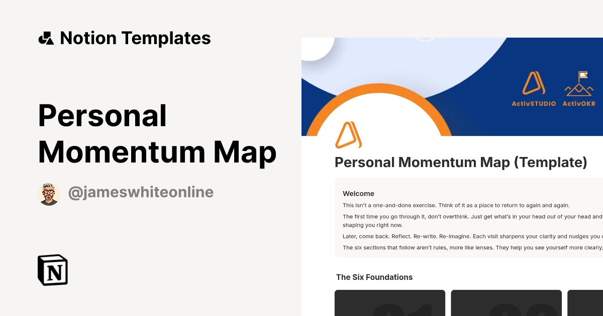 Personal Momentum Map Template by James White | Notion Marketplace