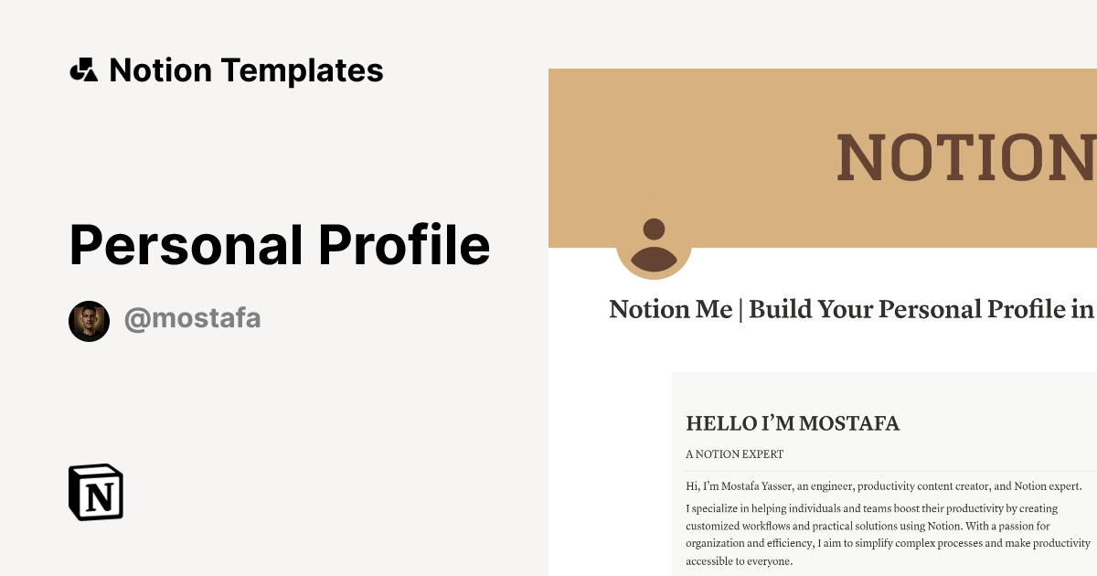 Personal Profile Template | Notion Marketplace