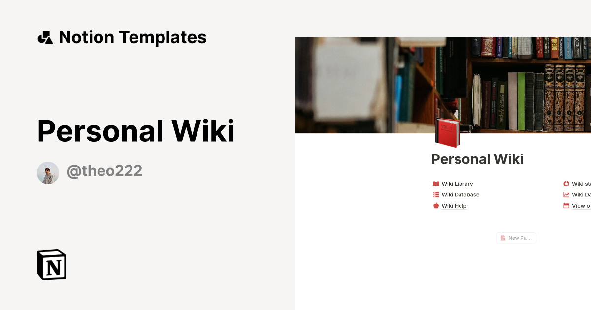Personal Wiki Template | Notion Marketplace