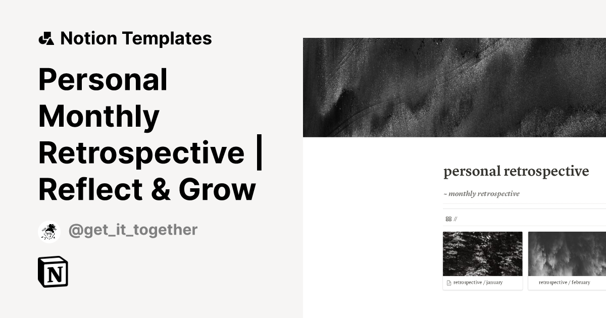 Personal Monthly Retrospective | Reflect & Grow Template | Notion ...