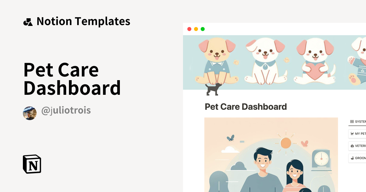 Pet Care Dashboard Template | Notion Marketplace