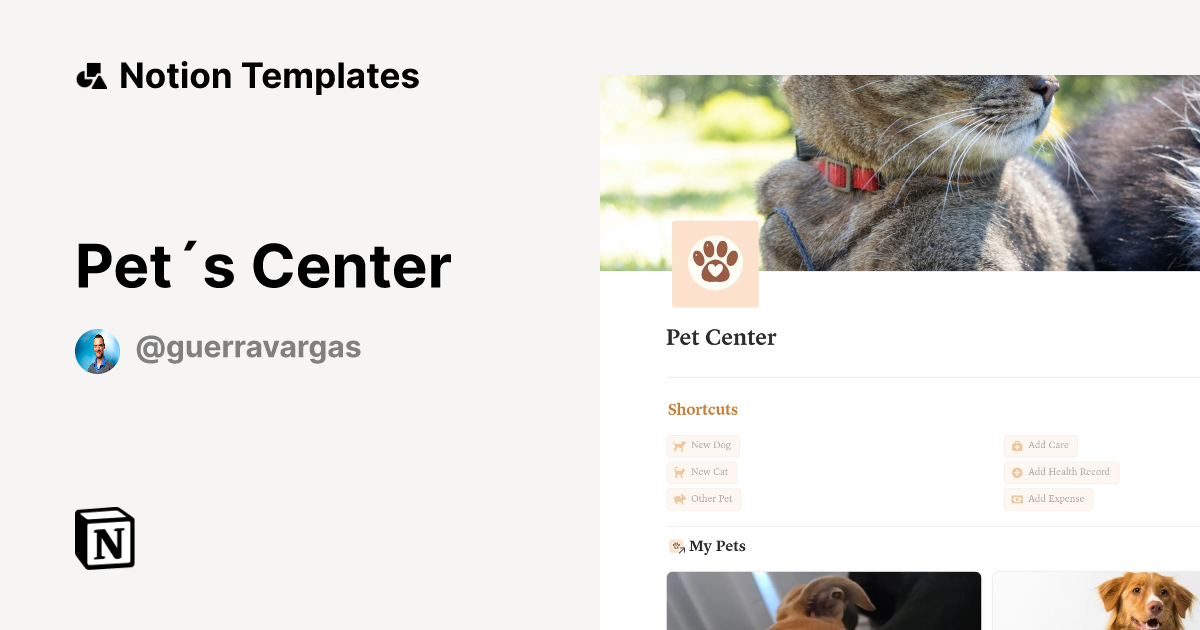 Pet´s Center Template | Notion Marketplace