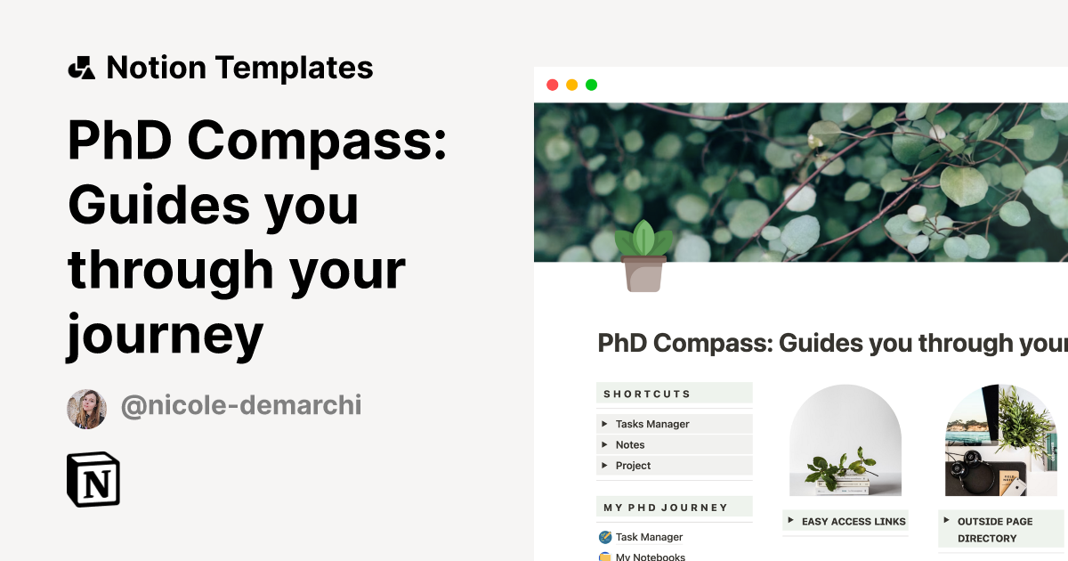 PhD Compass: Guides you through your journey Template by Nicole ...
