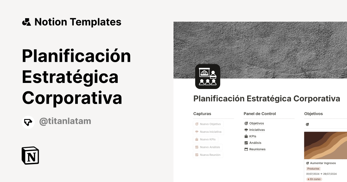 Planificación Estratégica Corporativa Template | Notion Marketplace