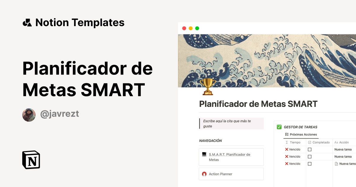 Planificador de Metas SMART Template | Notion Marketplace