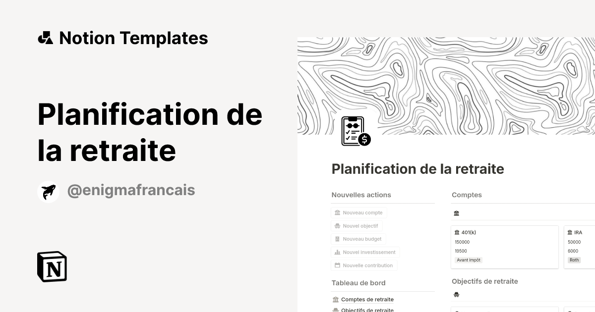 Planification de la retraite Template | Notion Marketplace