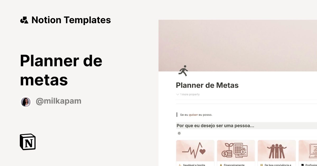 Planner de metas Template by Milka Pamela | Notion Marketplace