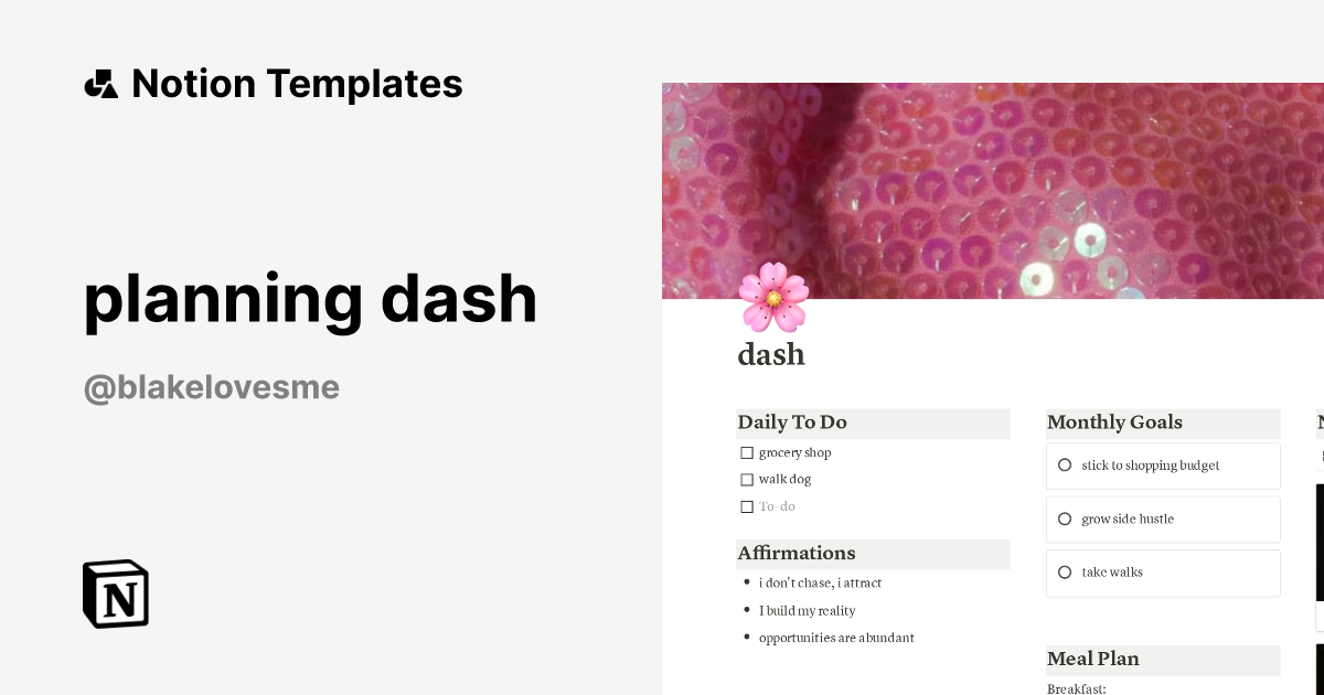 planning dash Template | Notion Marketplace