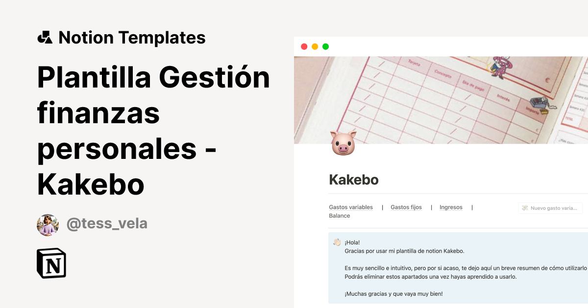 Plantilla Gestión finanzas personales - Kakebo Template by Tess ...