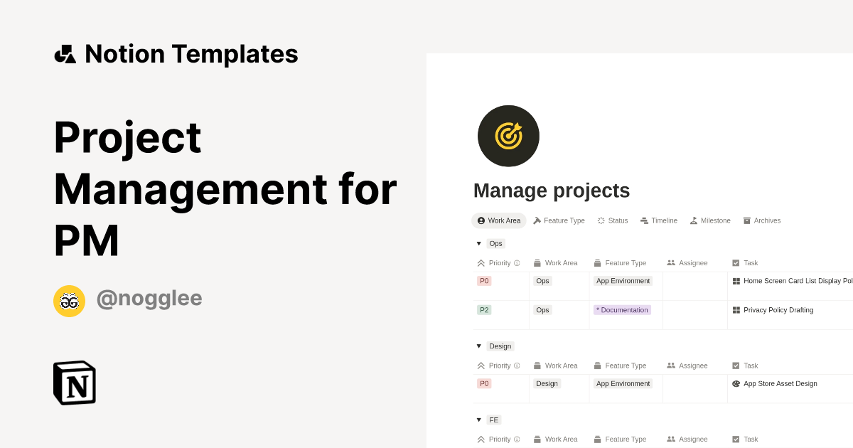 Project Management for PM Template | Notion Marketplace