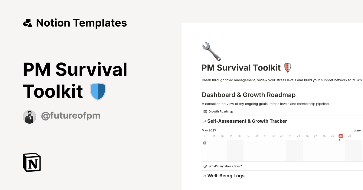 PM Survival Toolkit 🛡️ Template by Vinay Pandit | Notion Marketplace