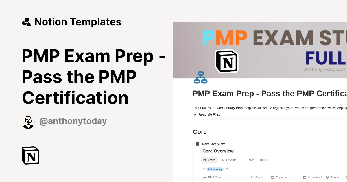 PMI PMP Exam - Study Plan Template | Notion Marketplace