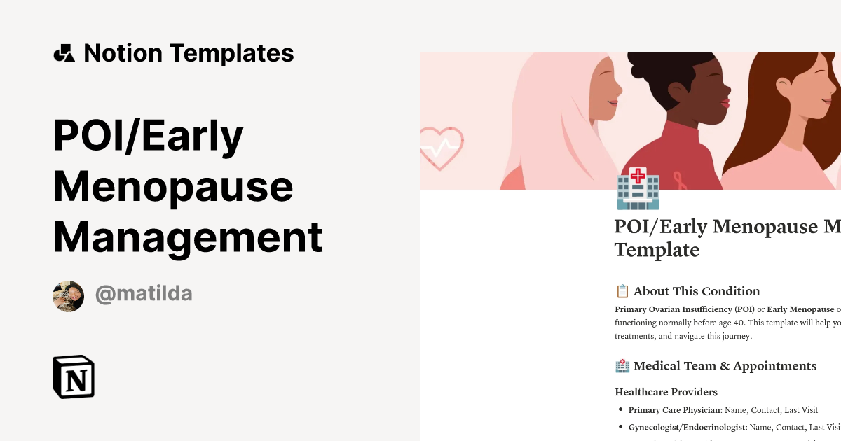 POI/Early Menopause Management Template | Notion Marketplace