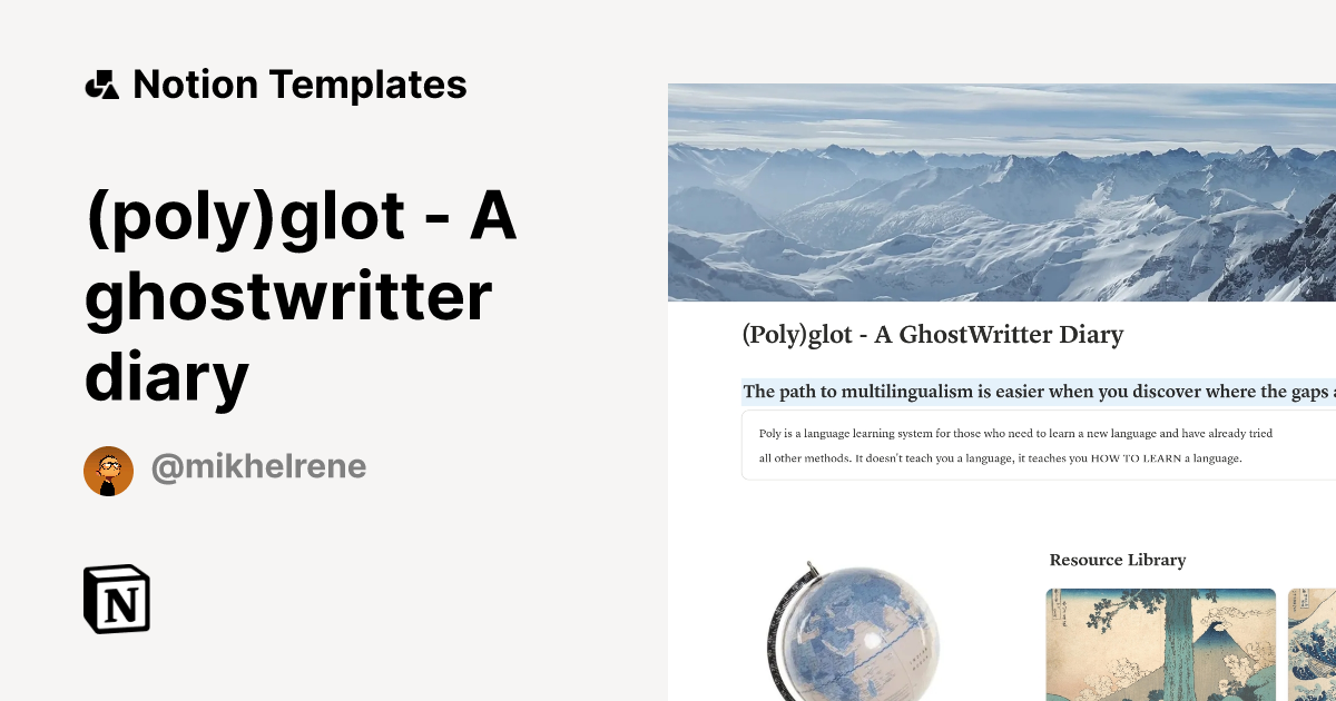 (poly)glot - A ghostwritter diary Template | Notion Marketplace