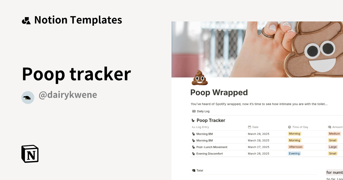 Poop tracker Template by Fel | Notion Marketplace