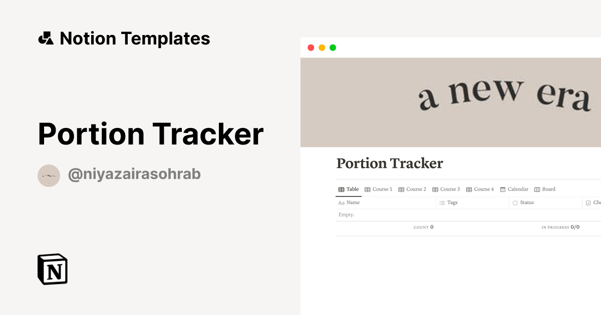Portion Tracker Template | Notion Marketplace