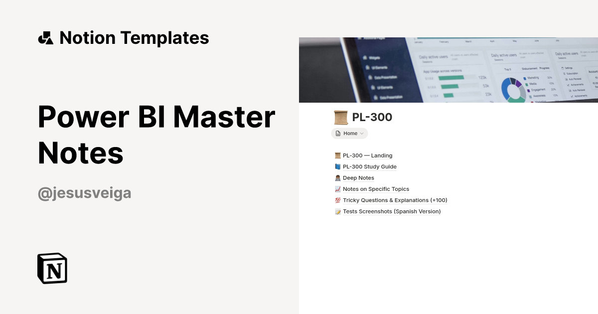 Power BI Master Notes Template | Notion Marketplace