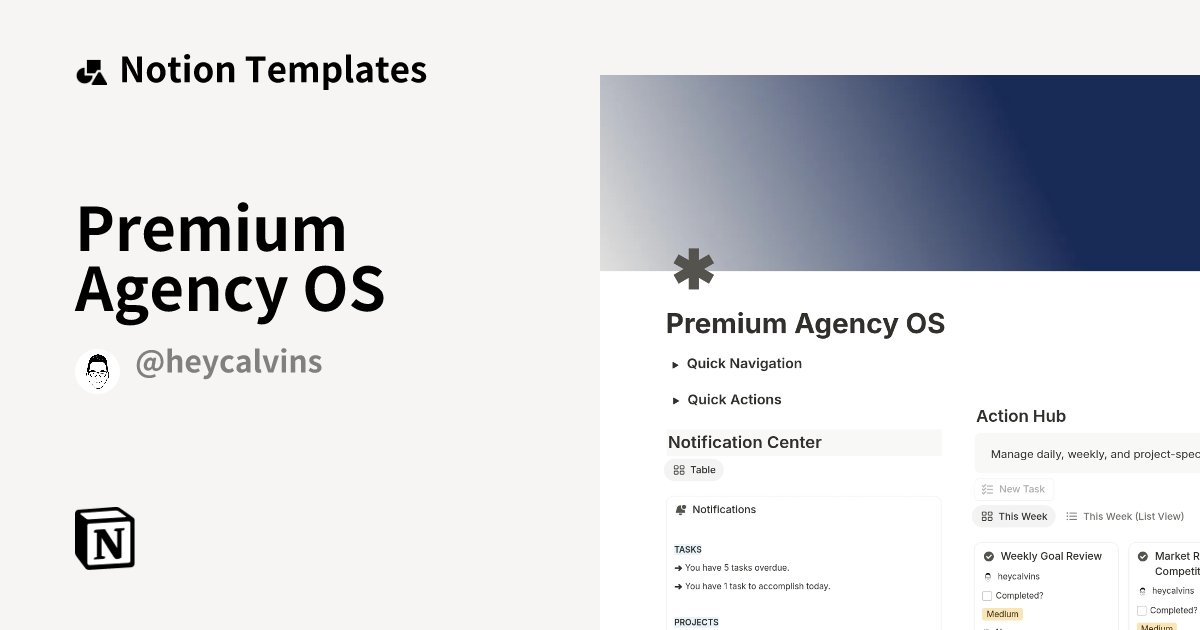 Premium Agency OS Template | Notion Marketplace