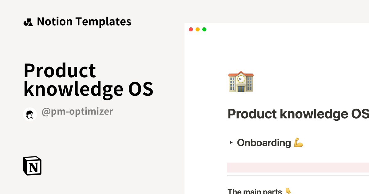 Product knowledge OS Template | Notion Marketplace
