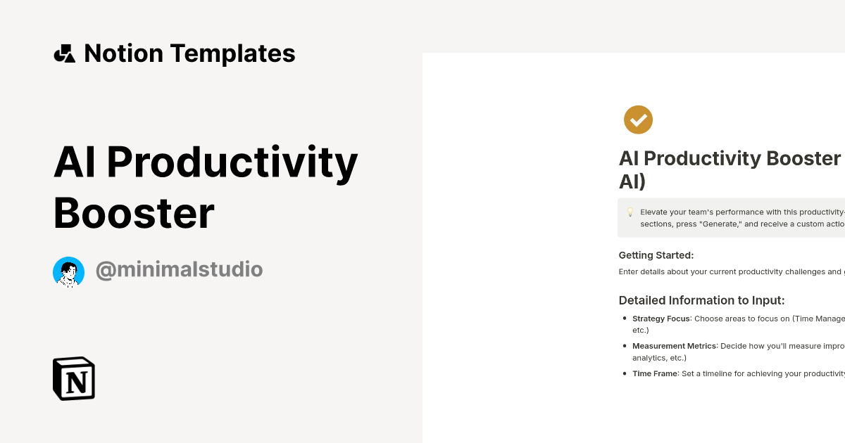 AI Productivity Booster Template | Notion Marketplace