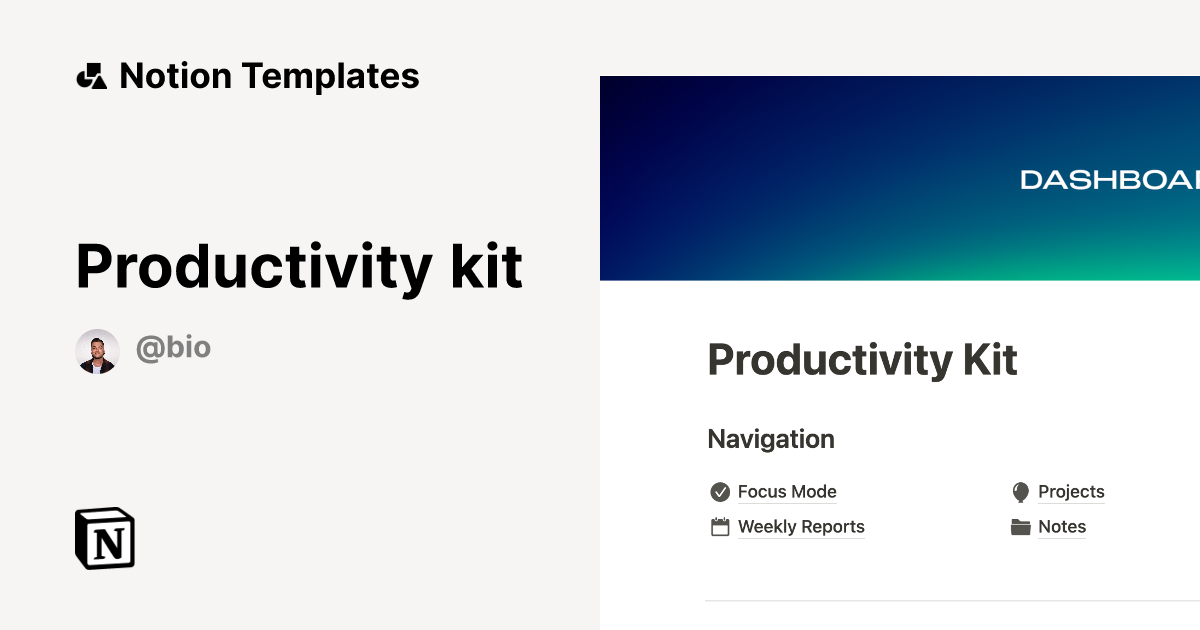 Productivity kit Template by Matt Bio | Notion Marketplace