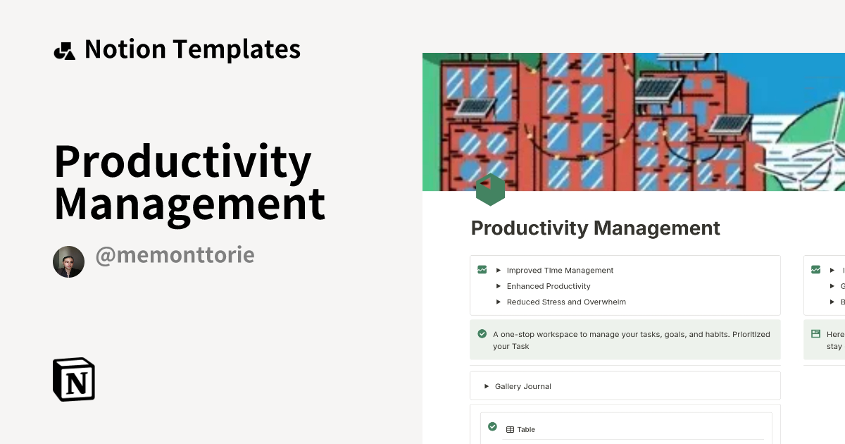 Productivity Management Template by Shane Ramirez | Notion Marketplace